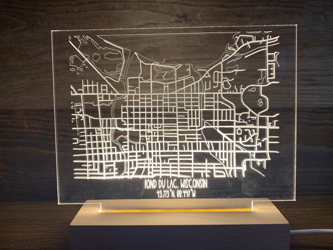 Custom LED Map Light Accent Lamp Night Light City Map | Etsy