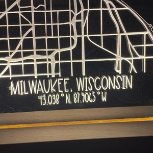 Custom LED Map Light, Accent Lamp, Night Light, City Map, Anniversary ...