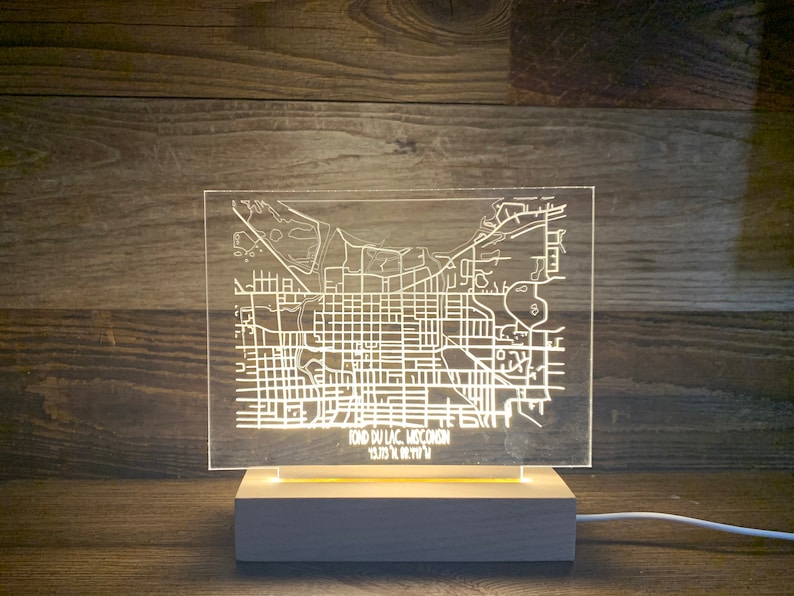 Custom LED Map Light Accent Lamp Night Light City Map - Etsy