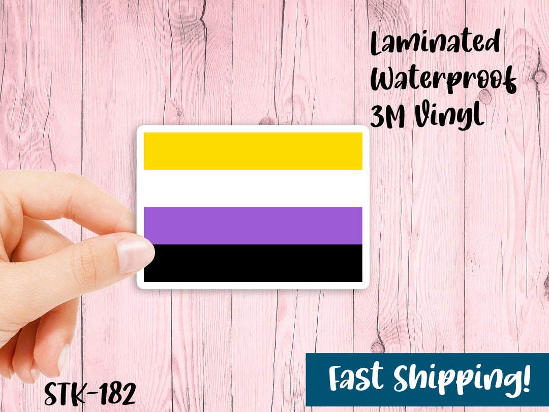 Non Binary Flag Sticker Sexual Identity Waterproof Vinyl Stickers - Etsy