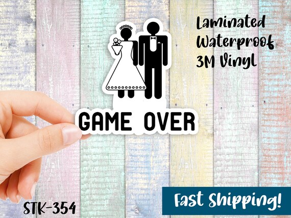 Game Over Marriage Sticker Waterproof Vinyl Stickers - Etsy
