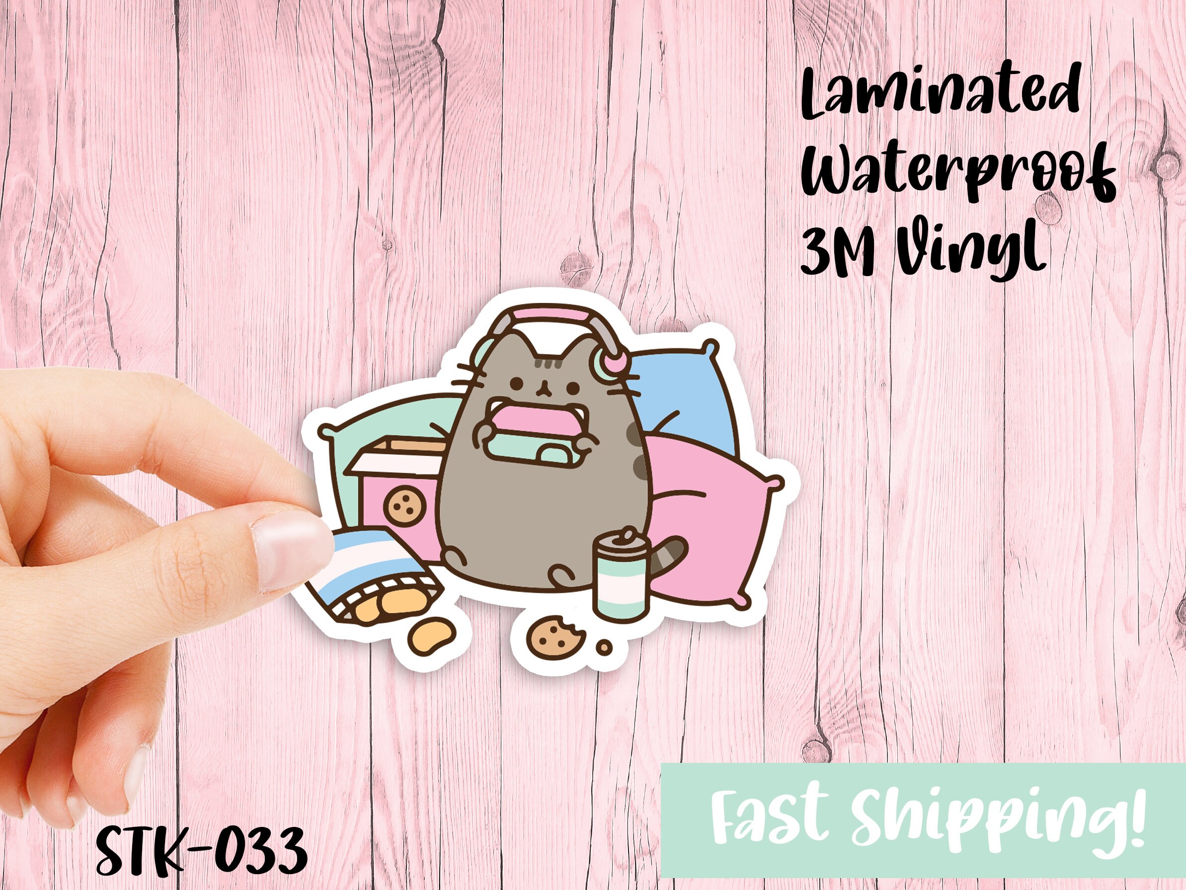 Cute Gamer Cat Sticker Waterproof Vinyl Sticker - Etsy