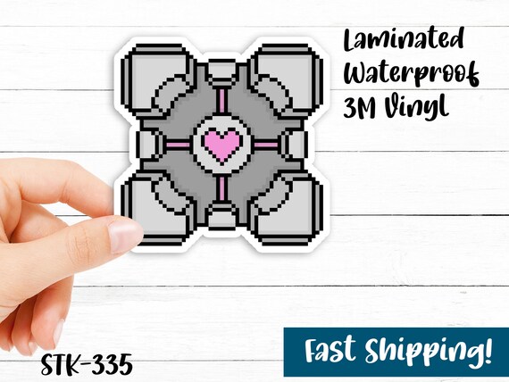 Pixel Art Portal Cube Waterproof Vinyl Stickers | Etsy