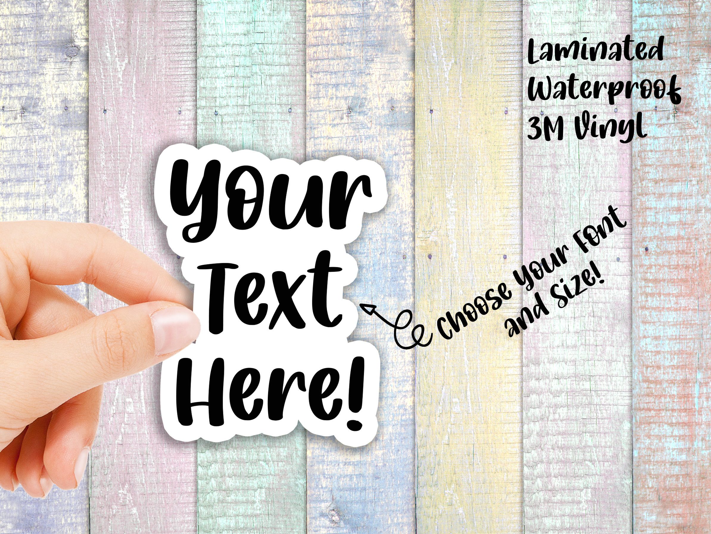 Your Text Here Customized Stickers Waterproof Vinyl - Etsy