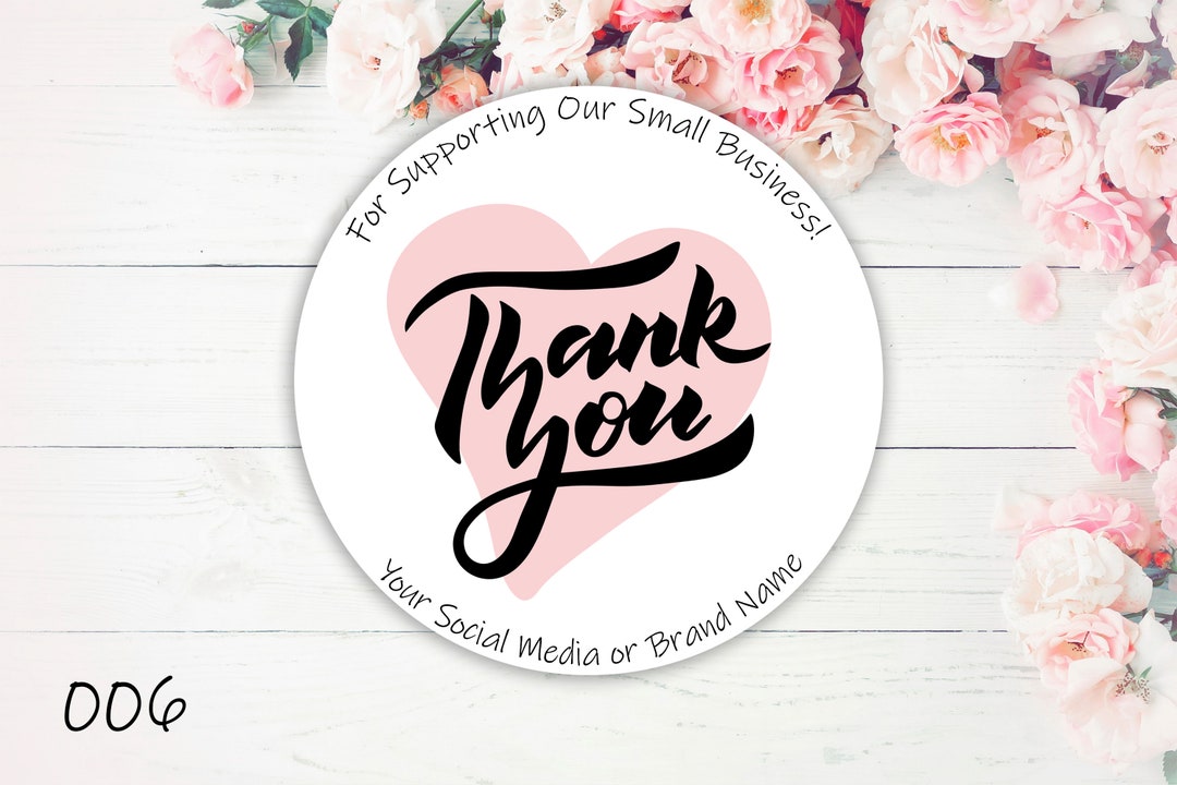 Thank You Label Stickers, Custom Thank You for Your Order Stickers ...