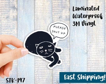 Shut up Cat | Etsy
