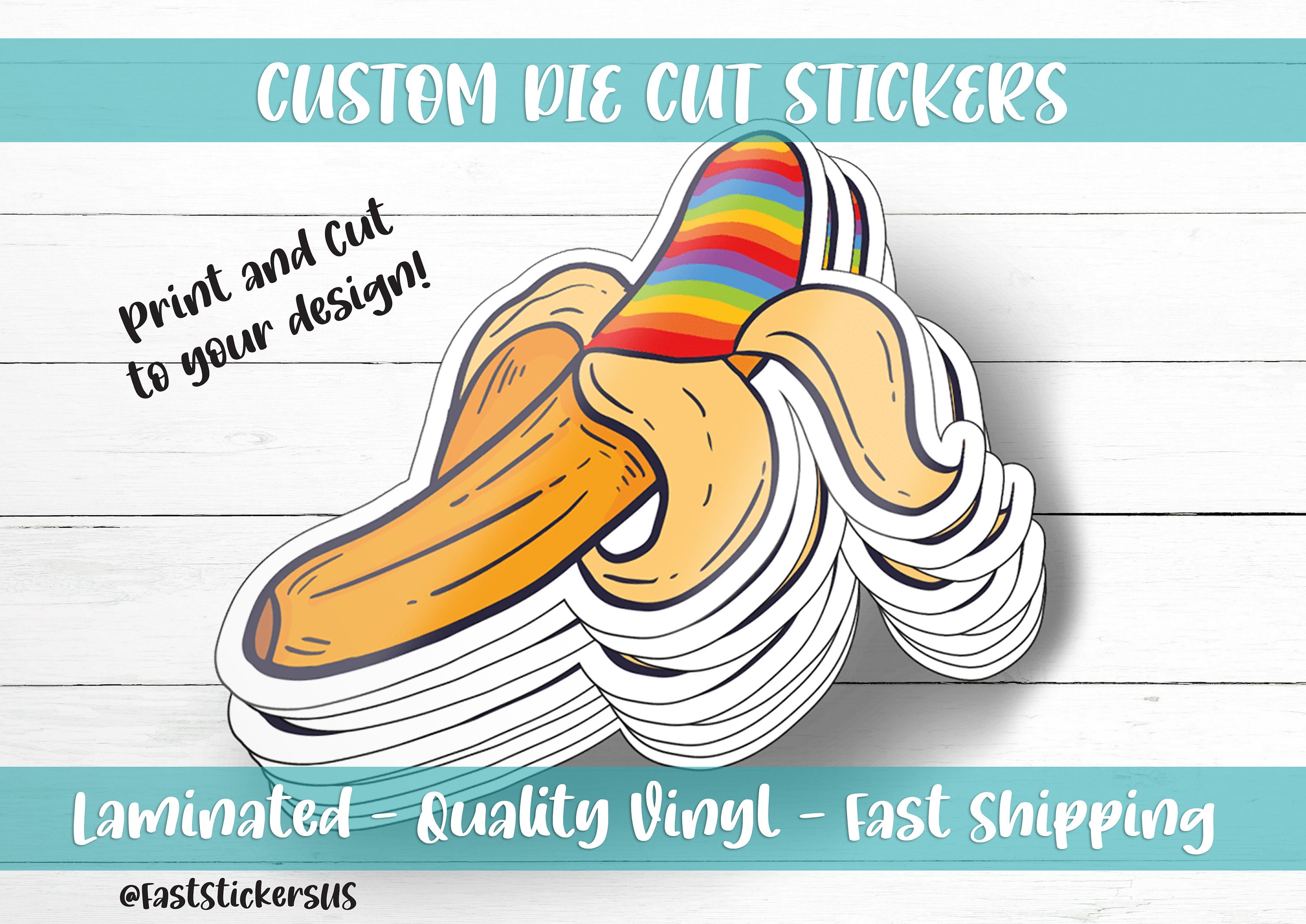 Custom Vinyl Stickers Print and Cut Any Design and Shape - Etsy
