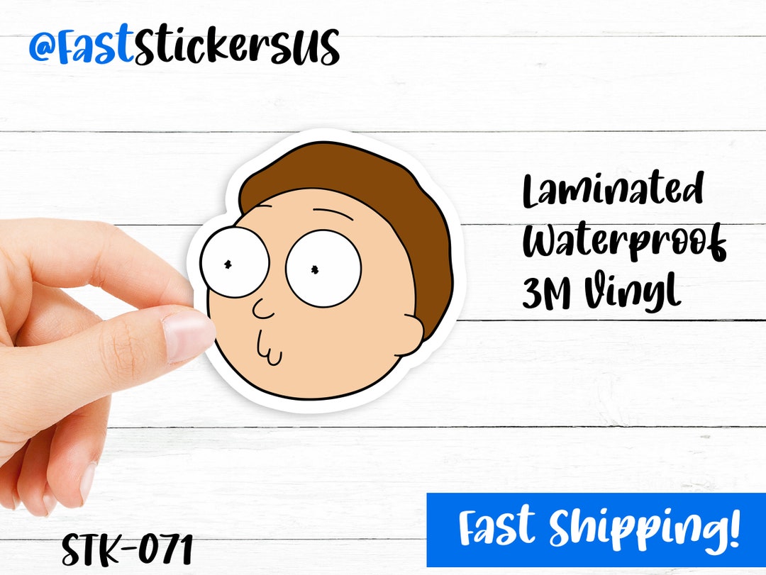 Rick & Morty Sticker Morty Face Waterproof Vinyl Sticker - Etsy