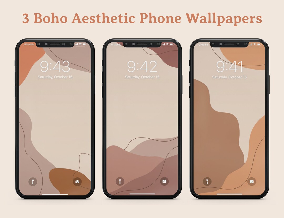 Boho Phone Wallpaper | Aesthetic Minimalist Lockscreen | Neutral Colour ...