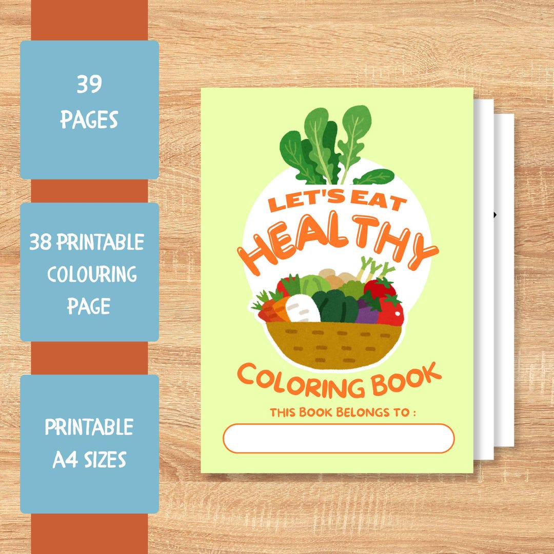 Healthy Food Coloring Book for Toddlers | Fruits and Vegetables ...