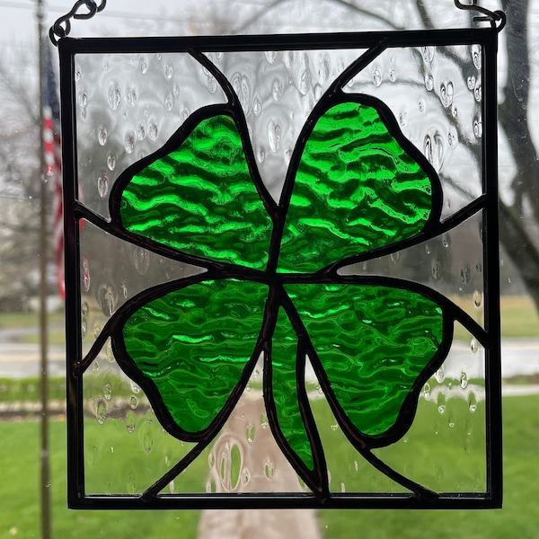 Shamrock Stained Glass Window Hanging - Etsy