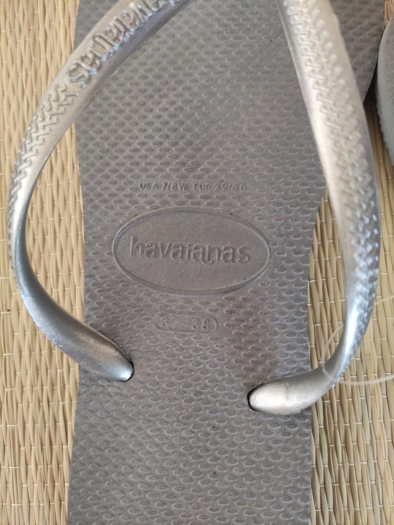 Havaianas Slim Flip Flops, Solid Grey, Women's Beachwear - Etsy
