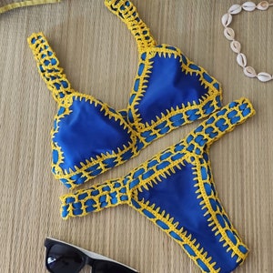 Double-sided Brazilian Assikini Bikini, Handmade Crochet. Multicolored ...