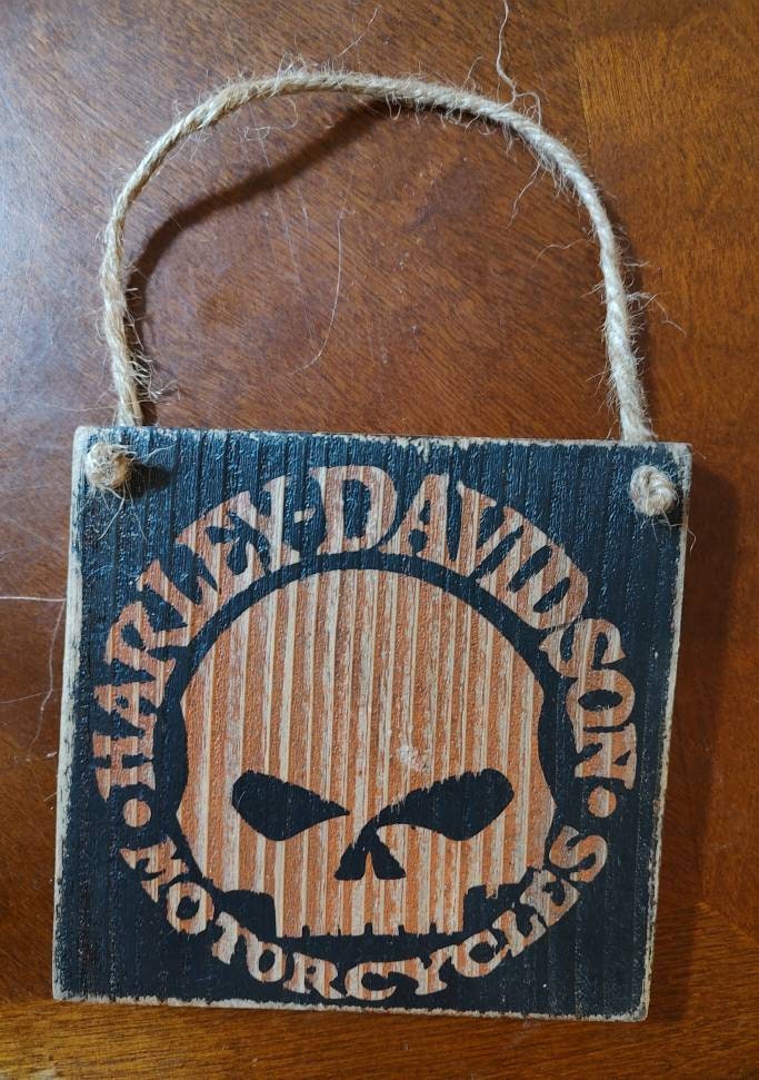 Wood Sign harley Davidson Motorcycle on Reclaimed Wood / Man Cave ...