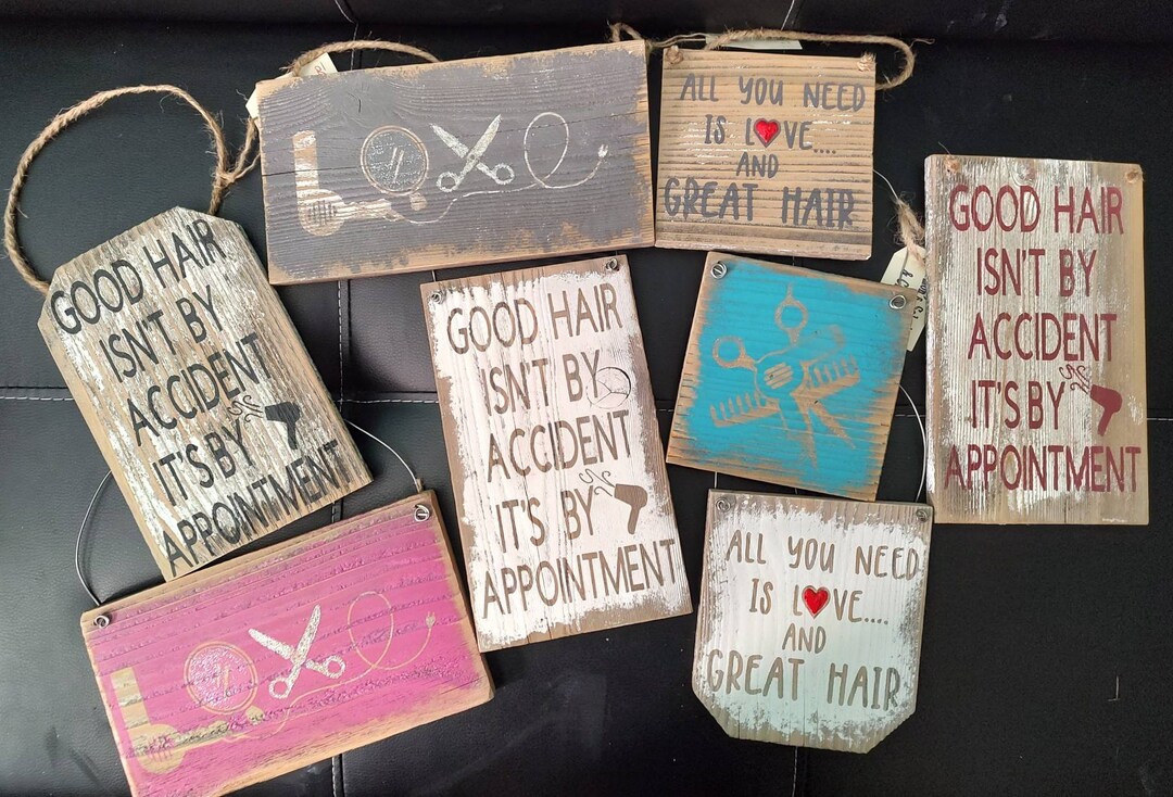 Custom Hanging Reclaimed Wood Signs/ hairstylist / Gift / Love ...