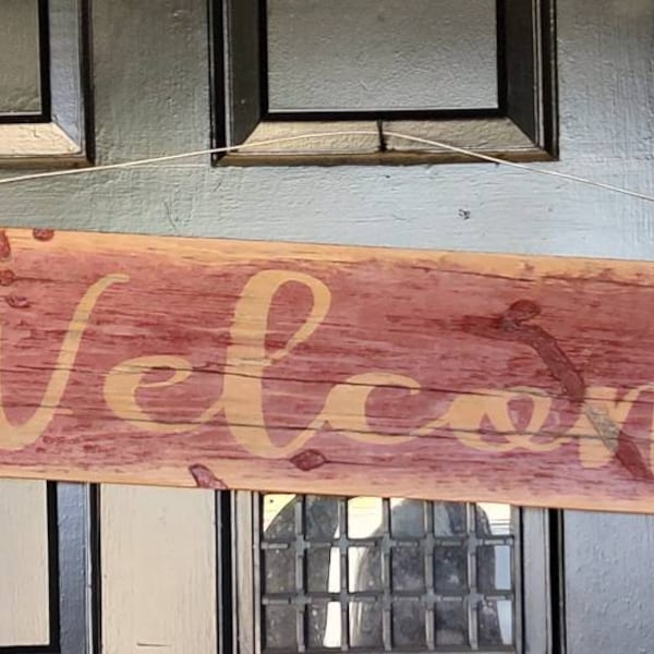 Horizontal Hanging Welcome Sign - Etsy