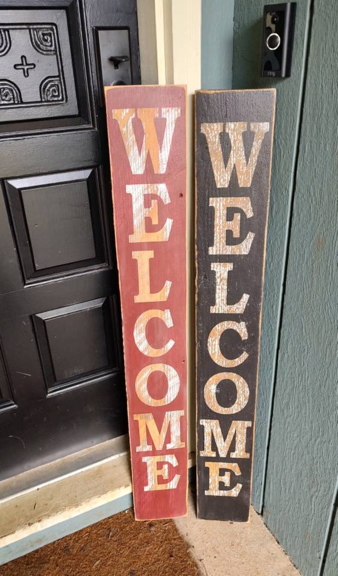 Vertical "welcome" Porch Sign / Reclaimed Wood/ Front Door Decor ...