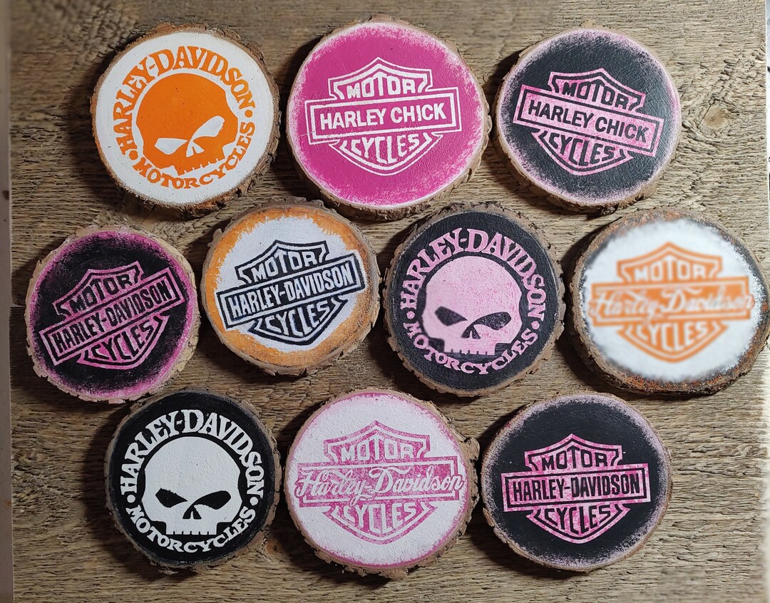 Harley-davidson Round Wood Ornaments/ Motorcycle - Etsy