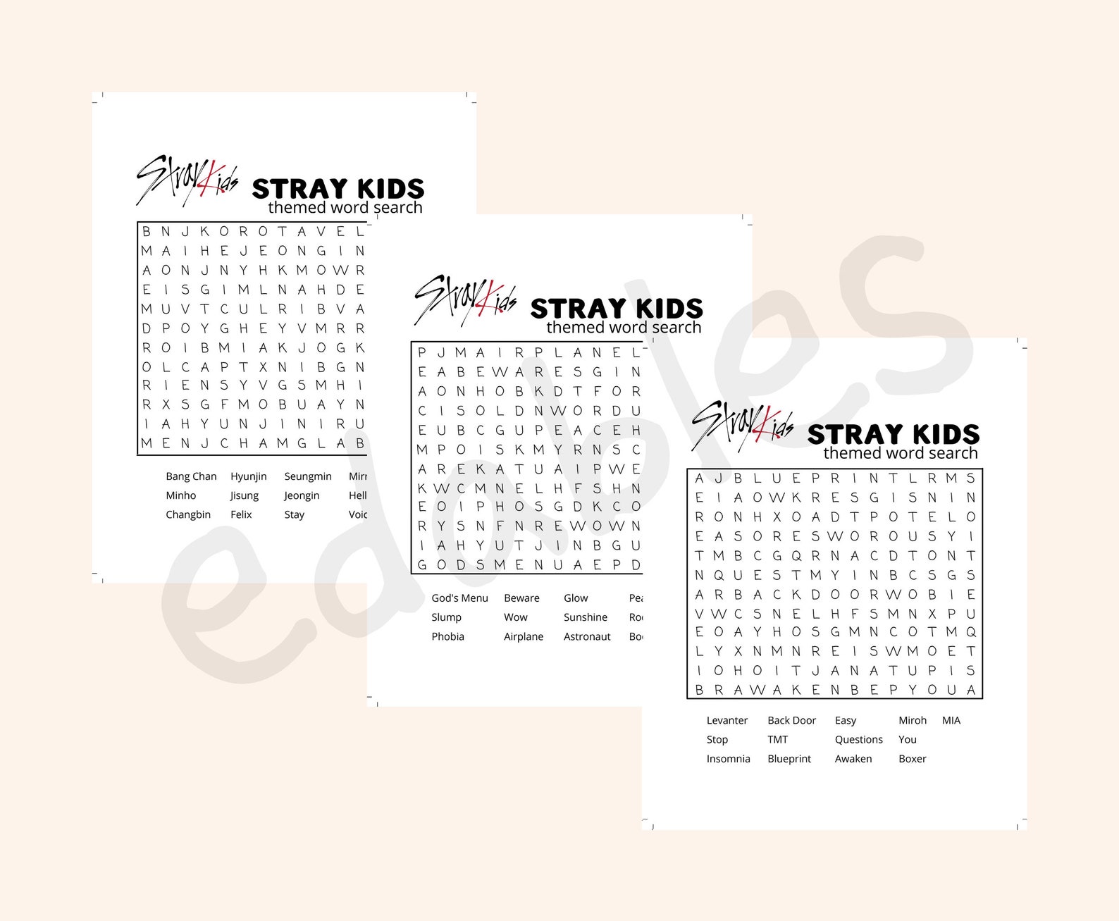 Stray Kids Word Search, Kpop Word Search, Kpop Skz, Printable Word ...