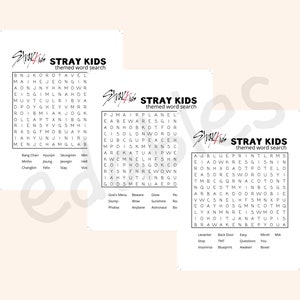 Stray Kids Word Search, Kpop Word Search, Kpop Skz, Printable Word ...