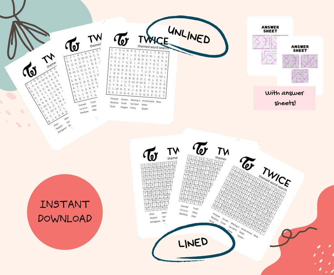 Twice Word Search, Kpop Word Search, Kpop Twice, Printable Word Search ...