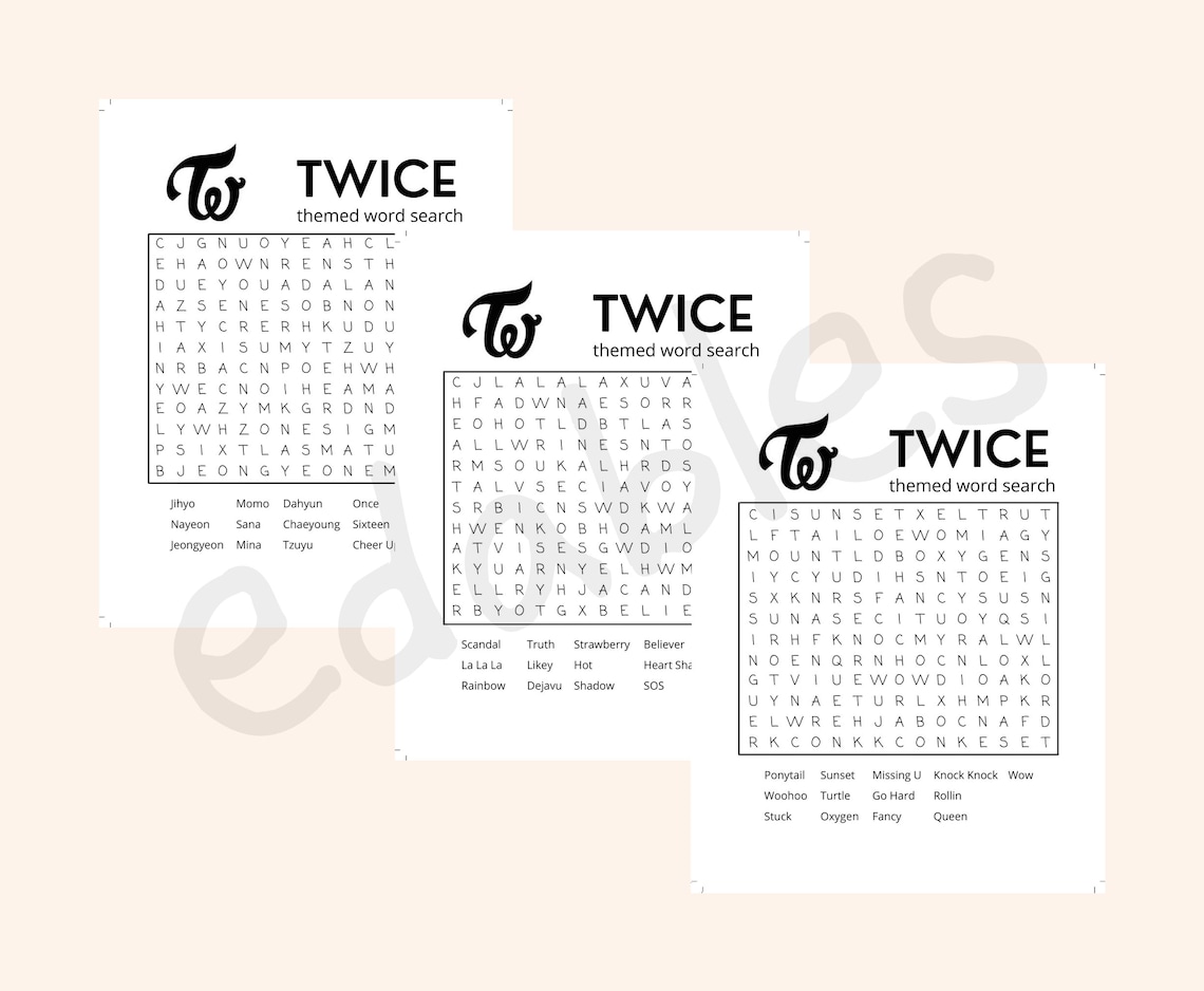 Twice Word Search, Kpop Word Search, Kpop Twice, Printable Word Search ...