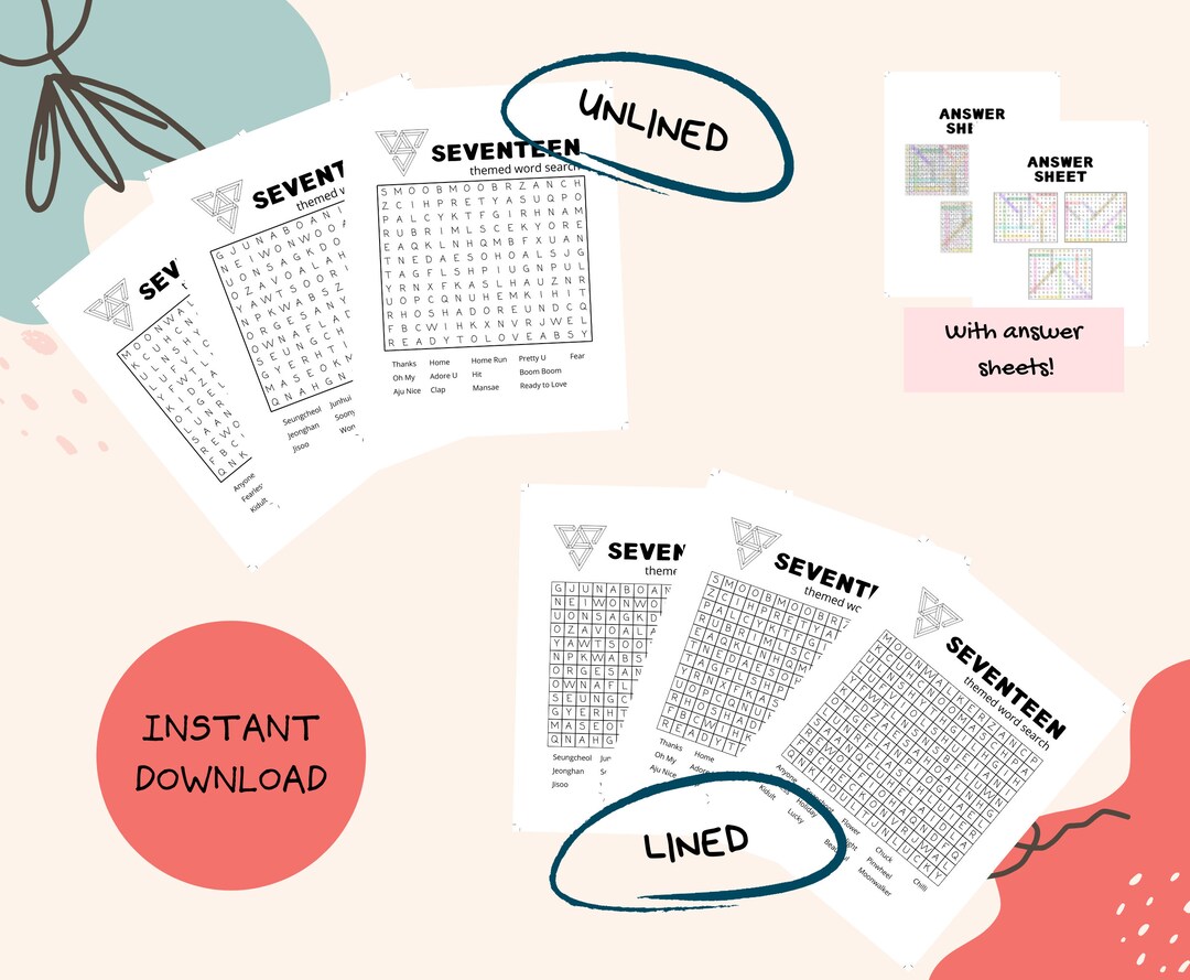 Seventeen Word Search, Kpop Word Search, Kpop Svt, Printable Word ...