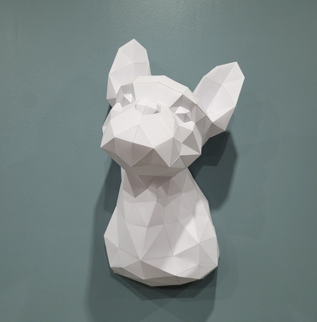 3D Papercraft French Bulldog. Build Your Own Paper Sculpture From PDF ...