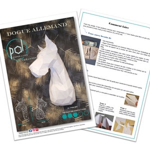 Great Dane in 3D Papercraft. Build Your Own Paper Sculpture From a PDF ...