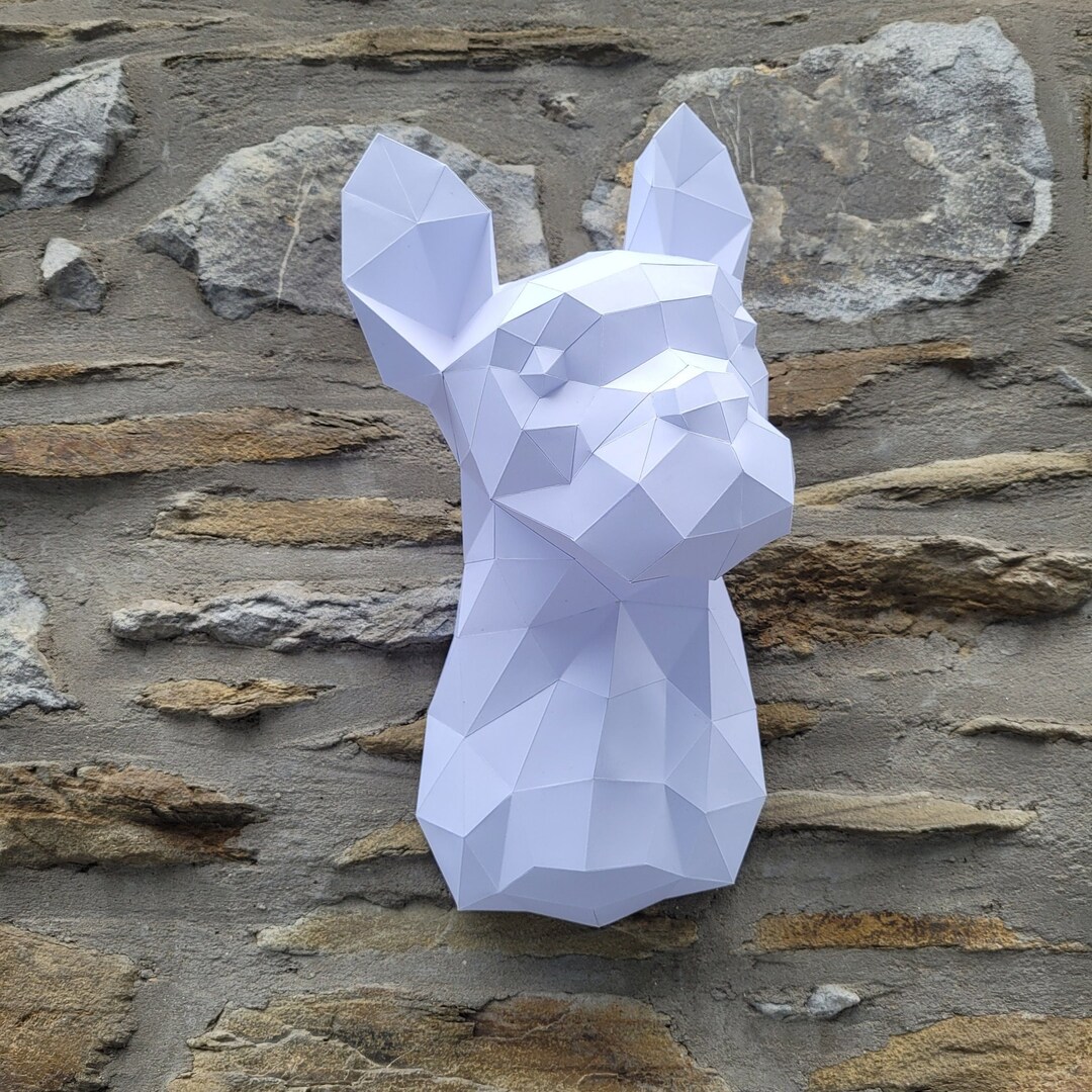 3D Papercraft French Bulldog. Build Your Own Paper Sculpture - Etsy