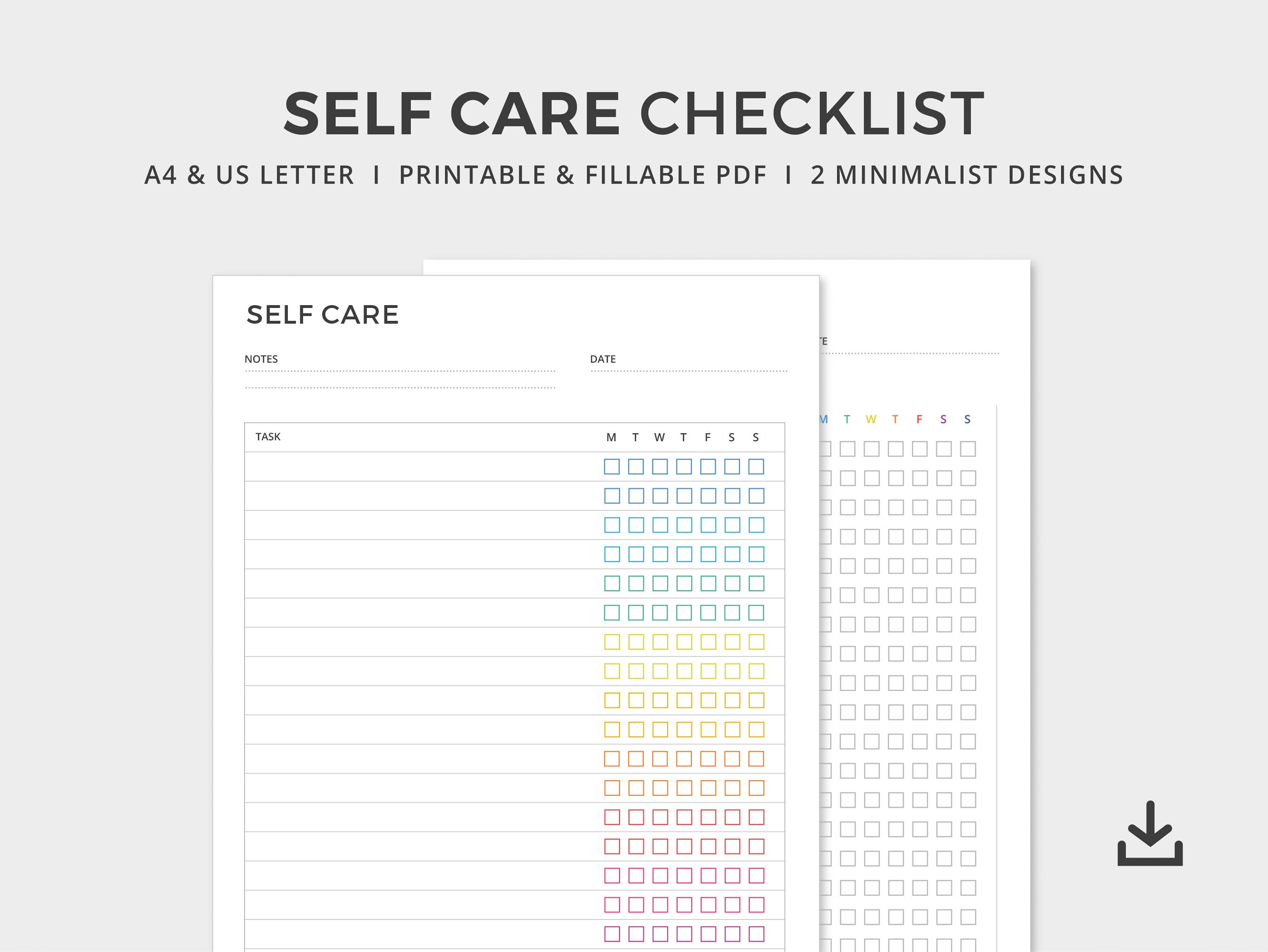 Self-care Checklist Self-care Printable / Editable PDF - Etsy