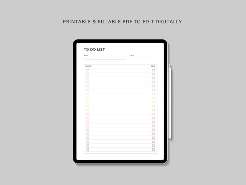 To Do List Printable / Editable PDF Planner Work List A4 & US Letter ...