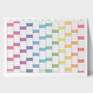 2025 Year Calendar: Rainbow Printable, A4 A3 US Letter (digital ...