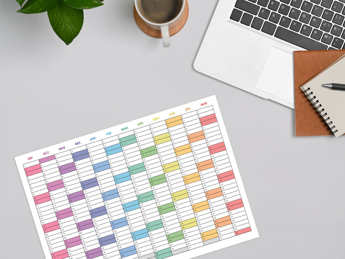 2023-2024 Academic Year Calendar PDF Printable / Editable Minimalistic ...