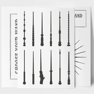 Wand Silhouettes Svg Eps Pdf Png Files | Wizard Wand Outlines | Wand ...