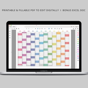 2025 Year Calendar: Rainbow Printable, A4 A3 US Letter (digital ...