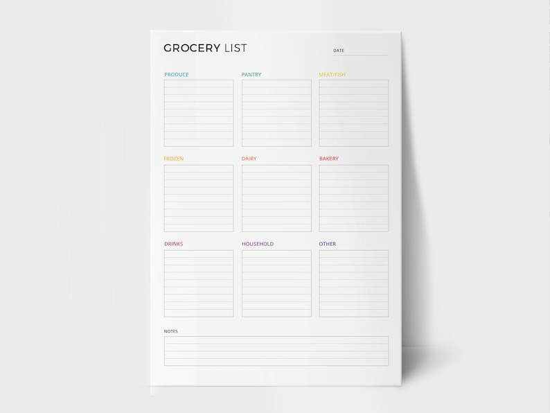 Grocery Planner Printable / Editable PDF Food List - Etsy