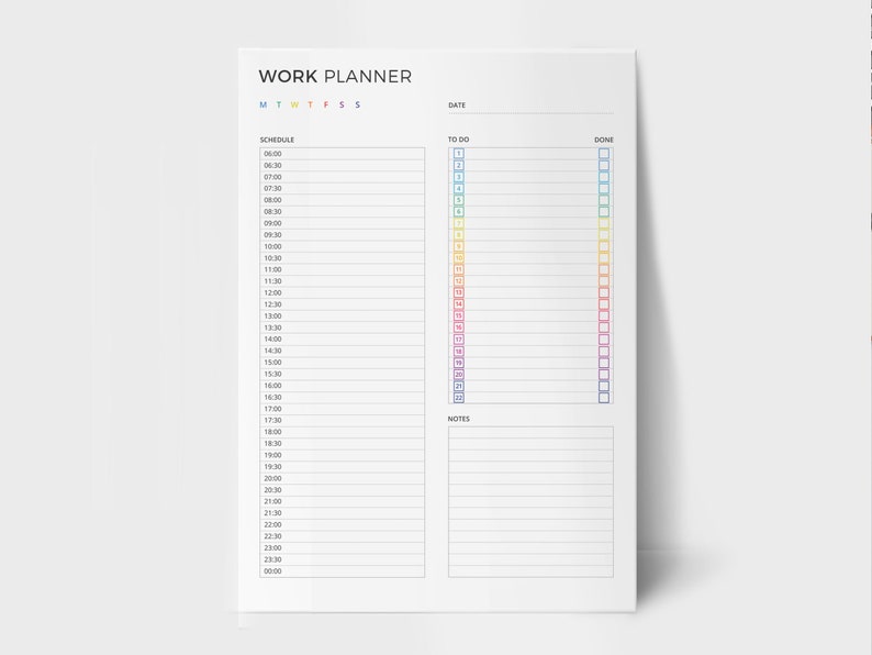 Work Planner Printable / Editable PDF Daily Work Planner - Etsy