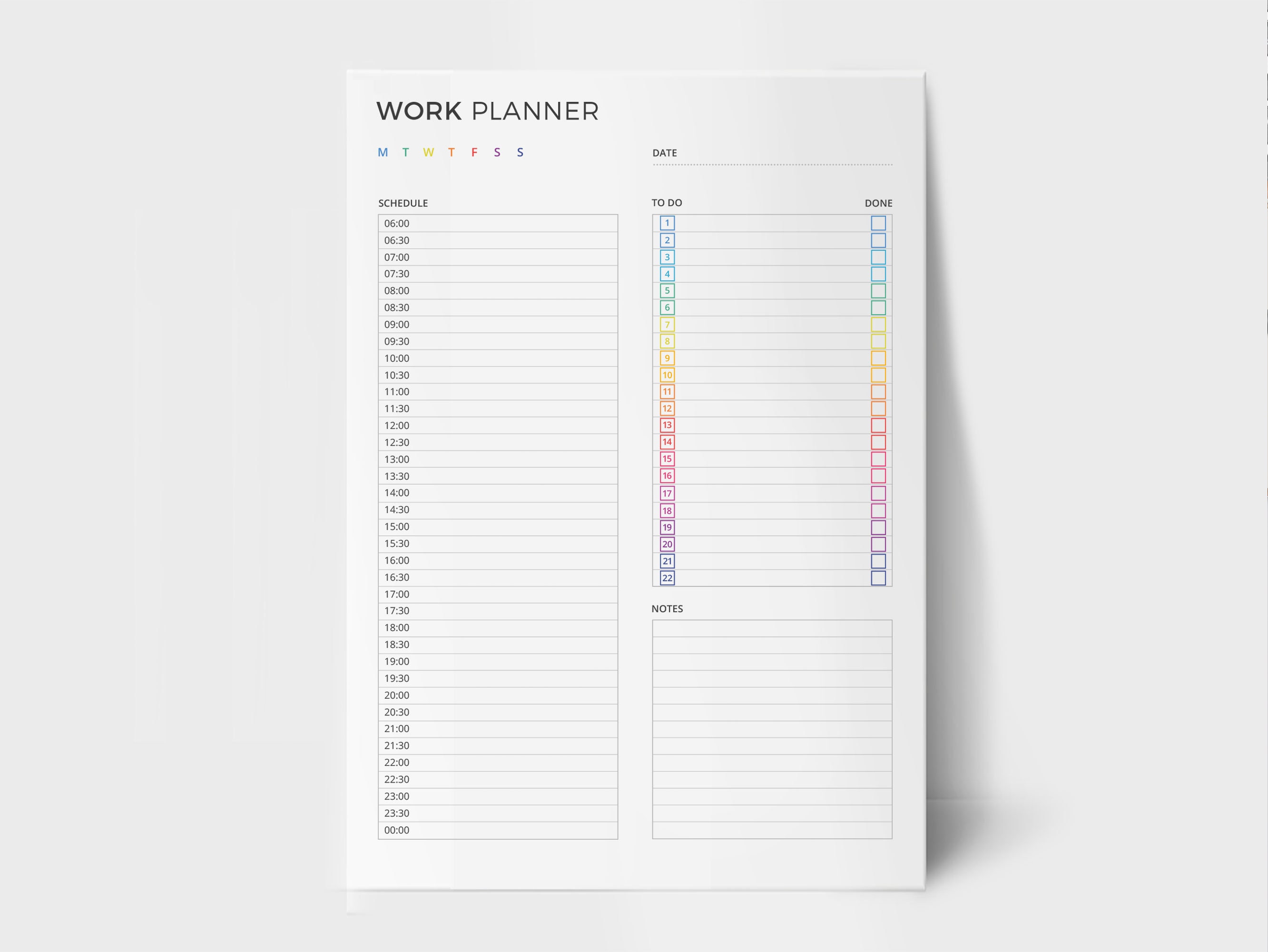 Work Planner Printable / Editable PDF Daily Work Planner Work List A4 ...