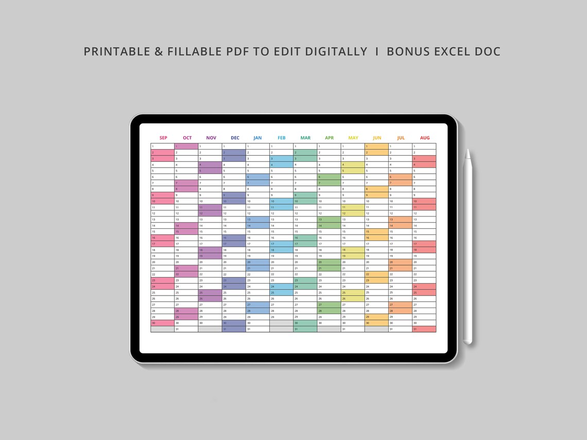 2024-2025 Academic Year Calendar PDF | Printable / Editable ...