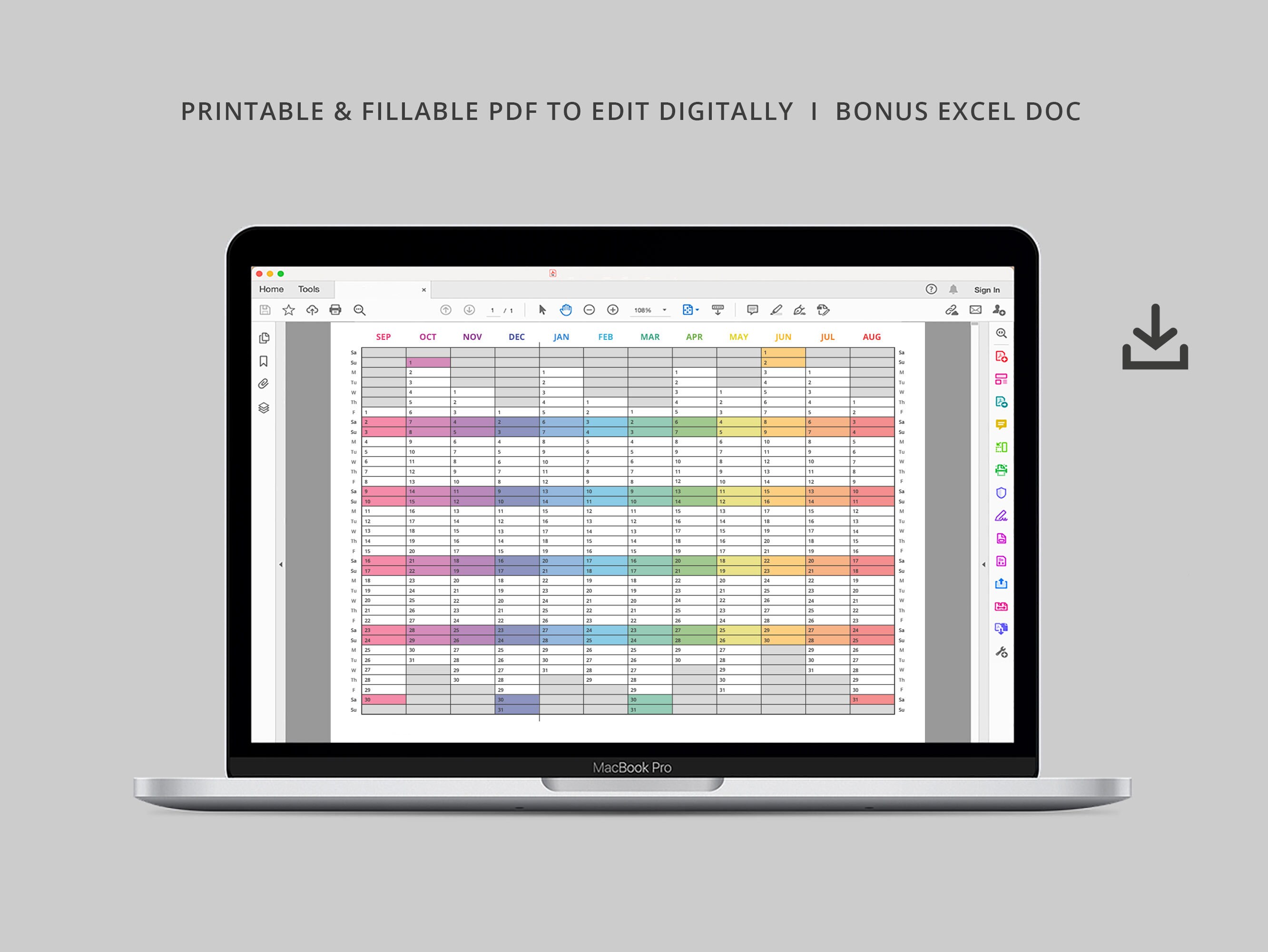 2024-2025 Academic Year Planner PDF | Printable / Editable ...