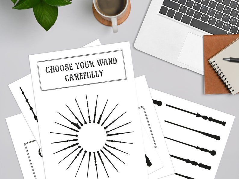 Wand Silhouettes Svg Eps Pdf Png Files | Wizard Wand Outlines | Wand ...