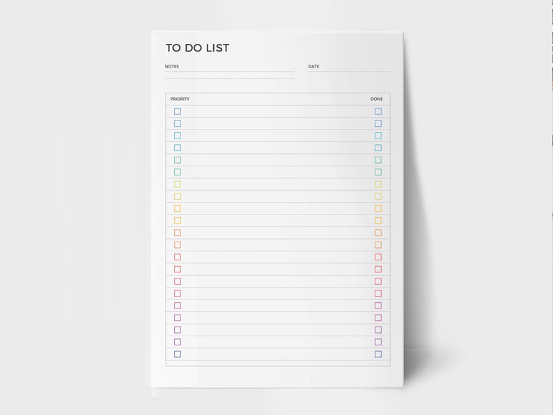 To Do List | Printable / Editable PDF | Planner | Work List | A4 & US ...