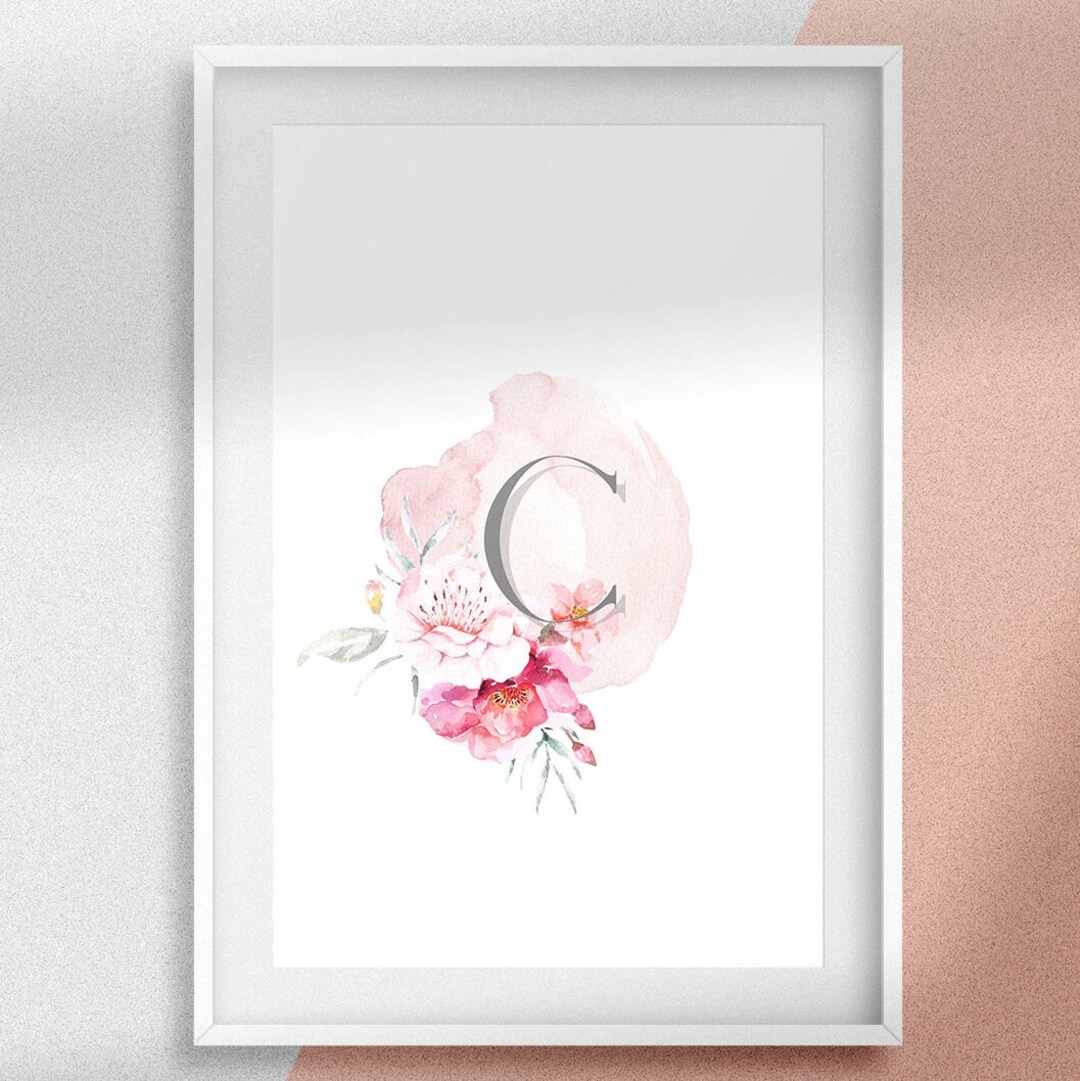 The Letter C , Floral Alphabet , Printable Wall Art , Baby Girl ...