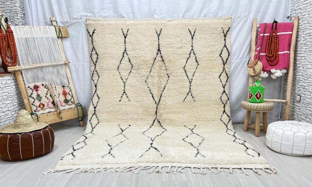 Moroccan Berber Rug Beni Ourain Rug All Wool Berber Rug Custom Area Rug ...