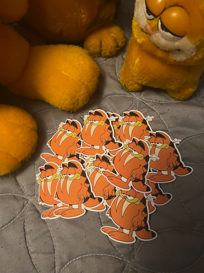 Saber Tooth Garfield Sticker - Etsy