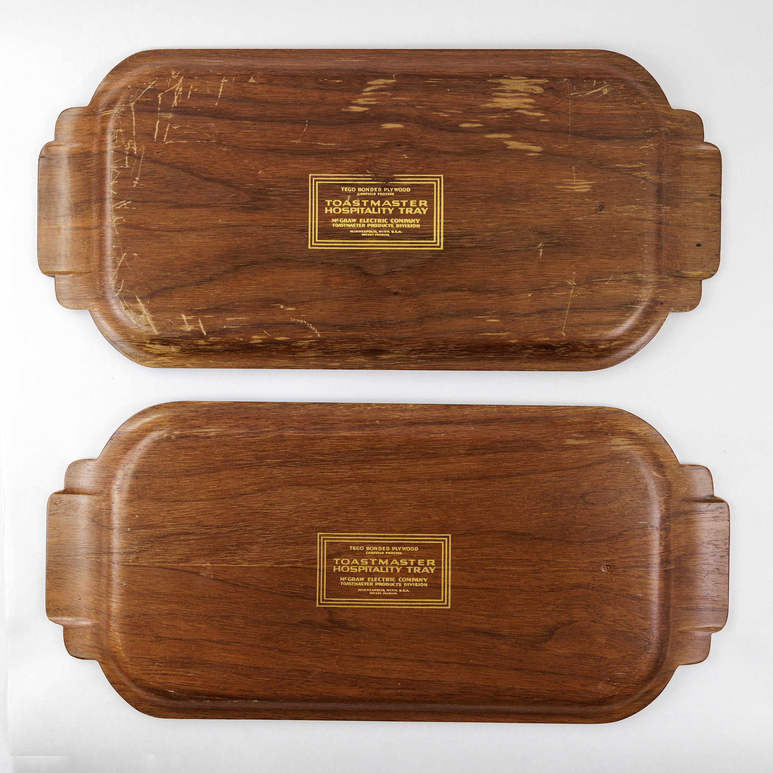 Mid-century Vintage Laminated Wooden Trays. Toastmaster Hospitality ...