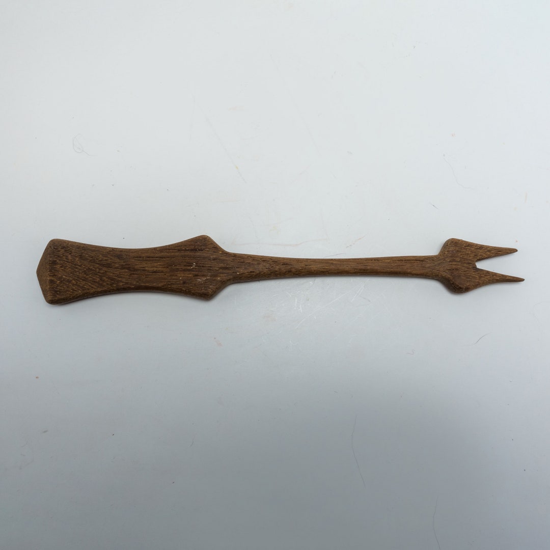 Teak Wooden Two Prong Serving Fork. Swedish Mid-century Style Serving ...
