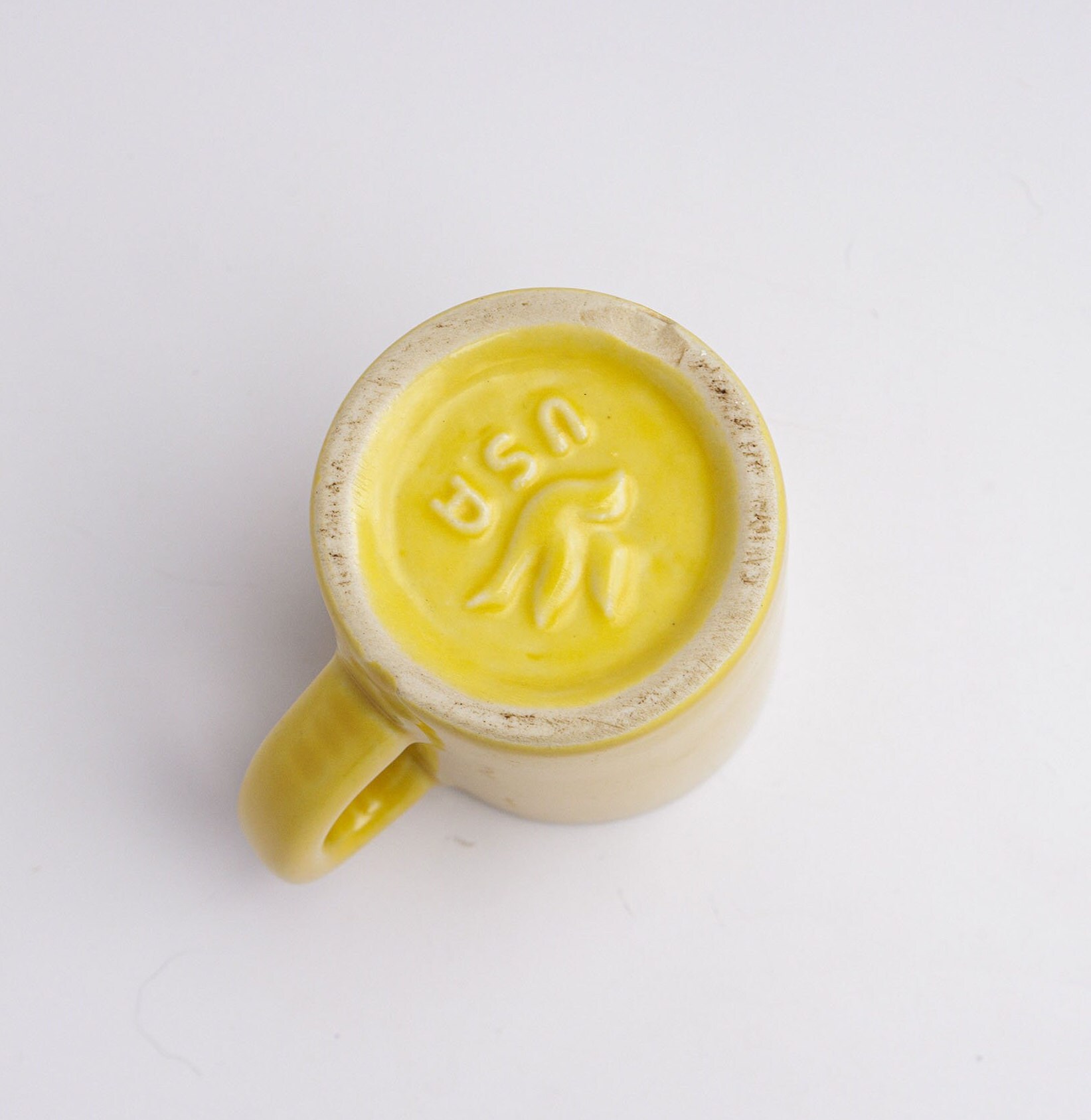 Yellow Stoneware Coffee Mugs. Mid Century Restaurant Ware. Made in USA ...