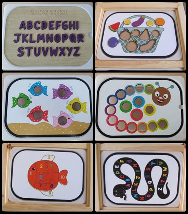 Activity Table With 6 Flisat Inserts Kids Sensory Ikea Bins - Etsy